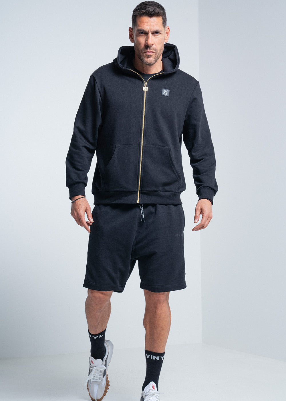 Vinyl ζακετα μαυρη cotton regular fit ανδρικη